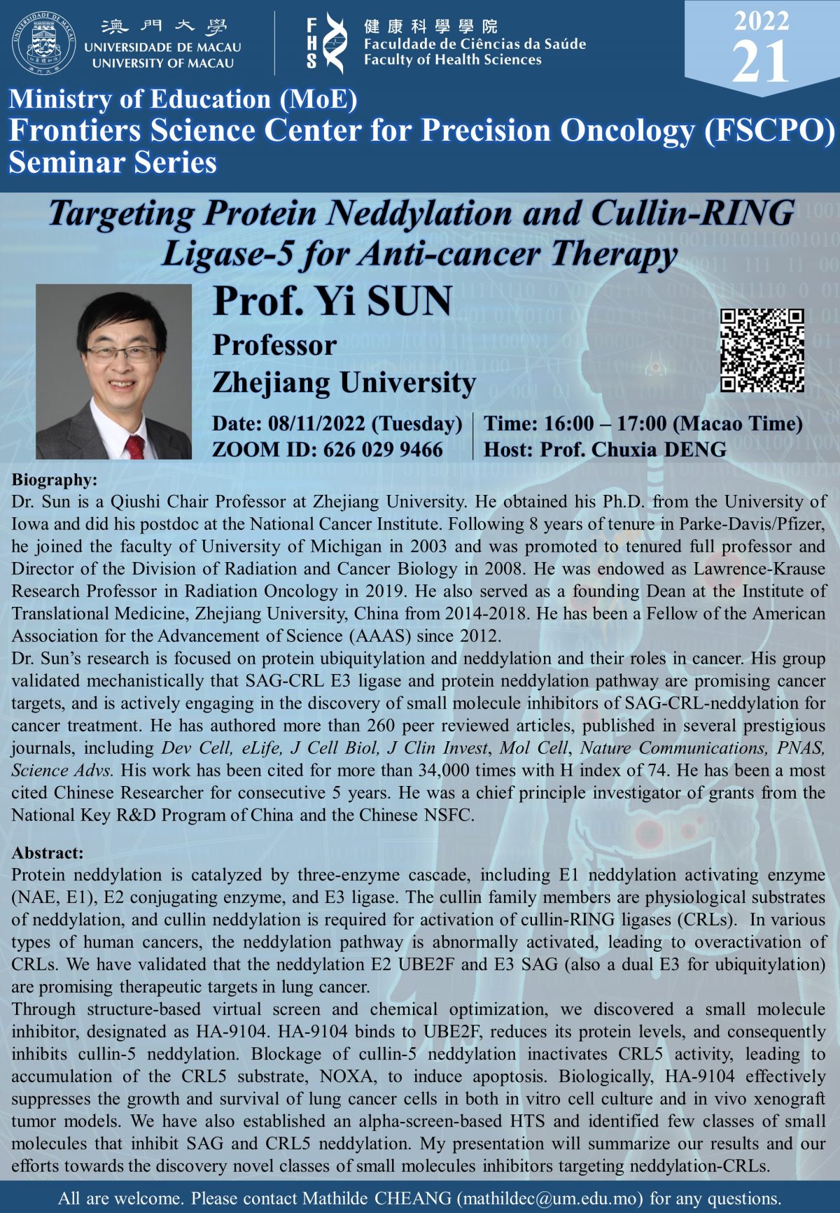 Ministry of Education Frontiers Science Center for Precision Oncology ...