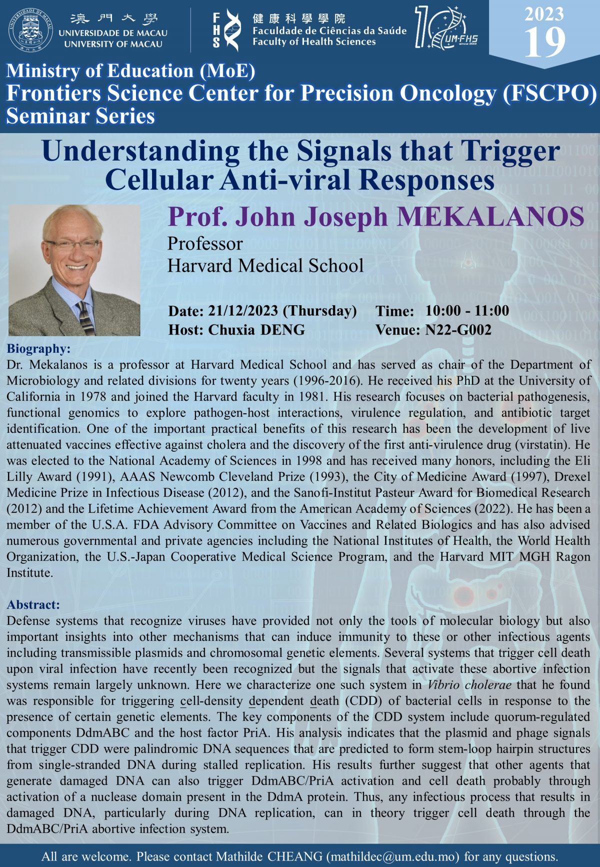 Ministry of Education Frontiers Science Center for Precision Oncology ...